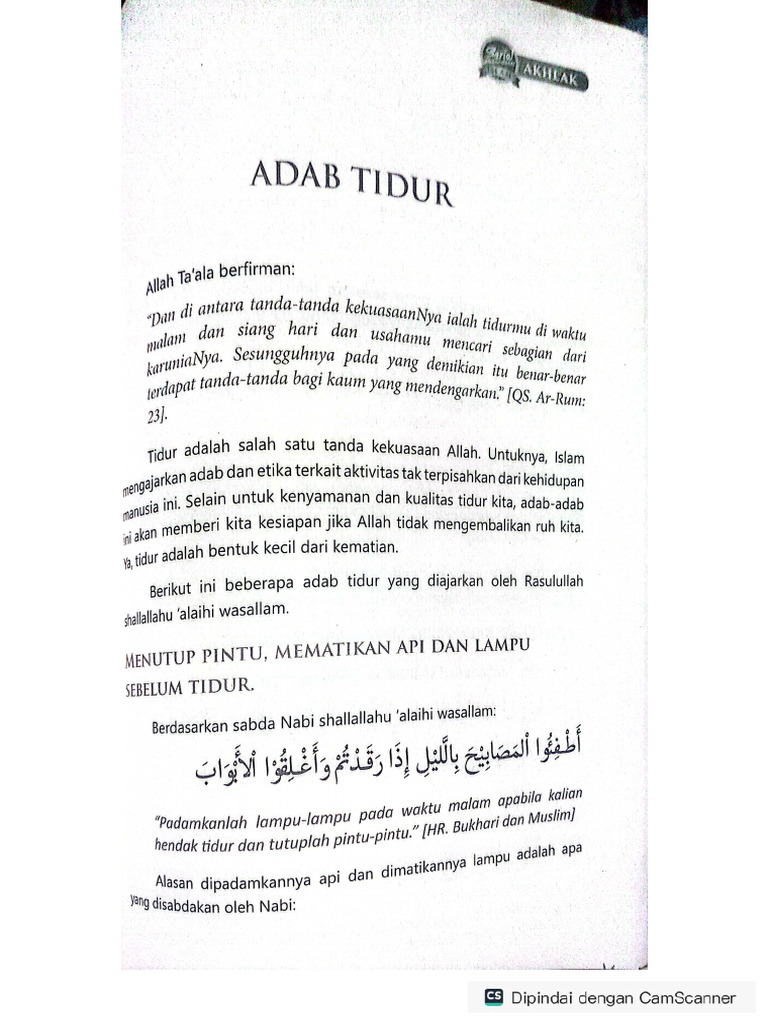 Pekan4-Adab Tidur | PDF