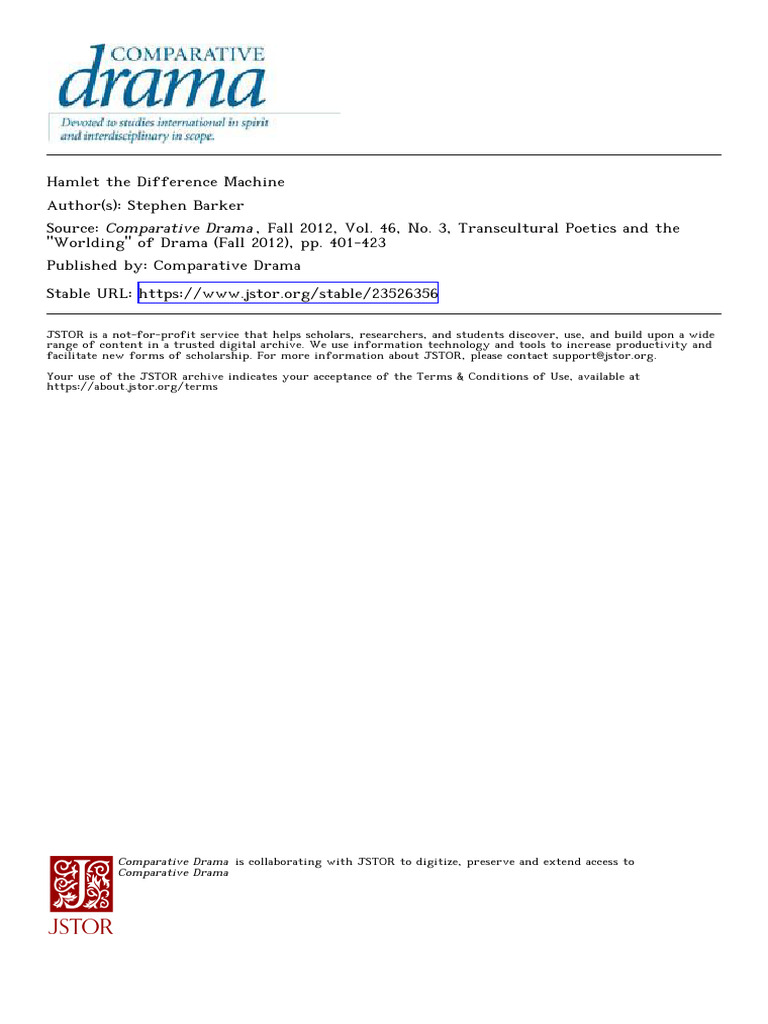 Barker Hamlet Difference Machine | PDF