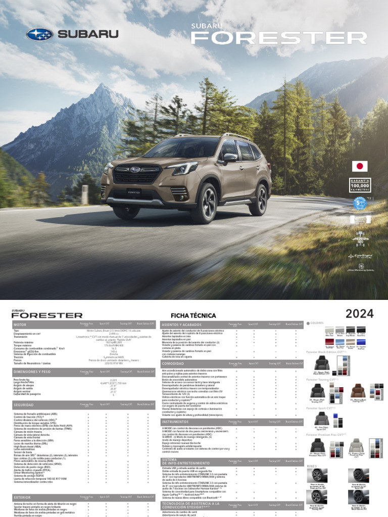 Ficha Tecnica Forester 2024 | PDF