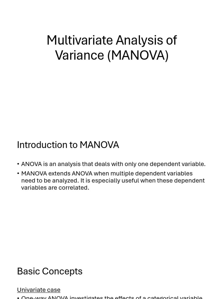 MANOVA Supplemental | PDF