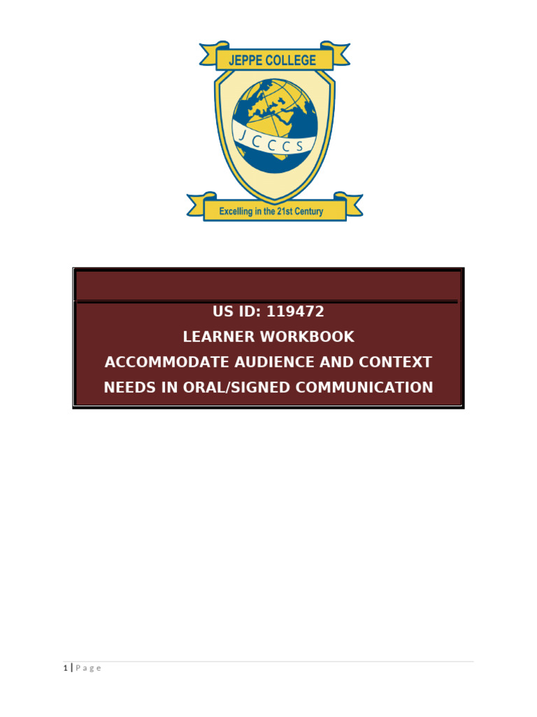 Learner Workbook | PDF