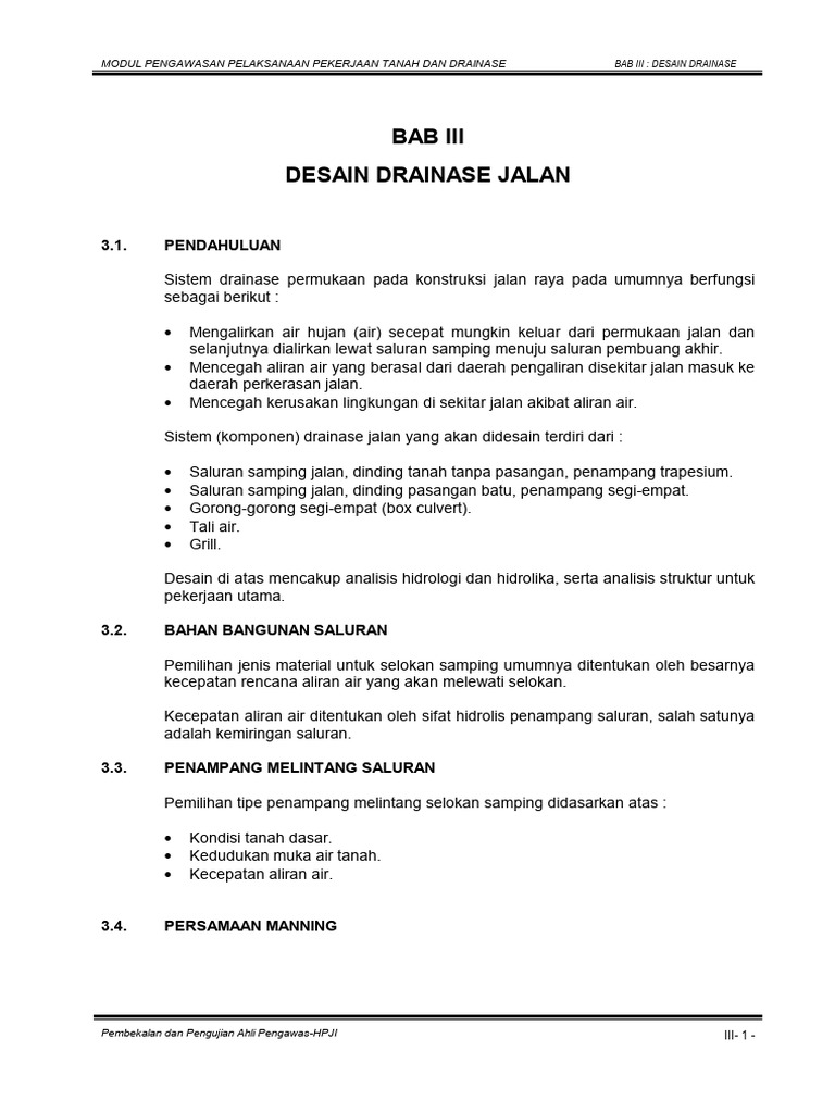 BAB-3 Desain Drainase | PDF