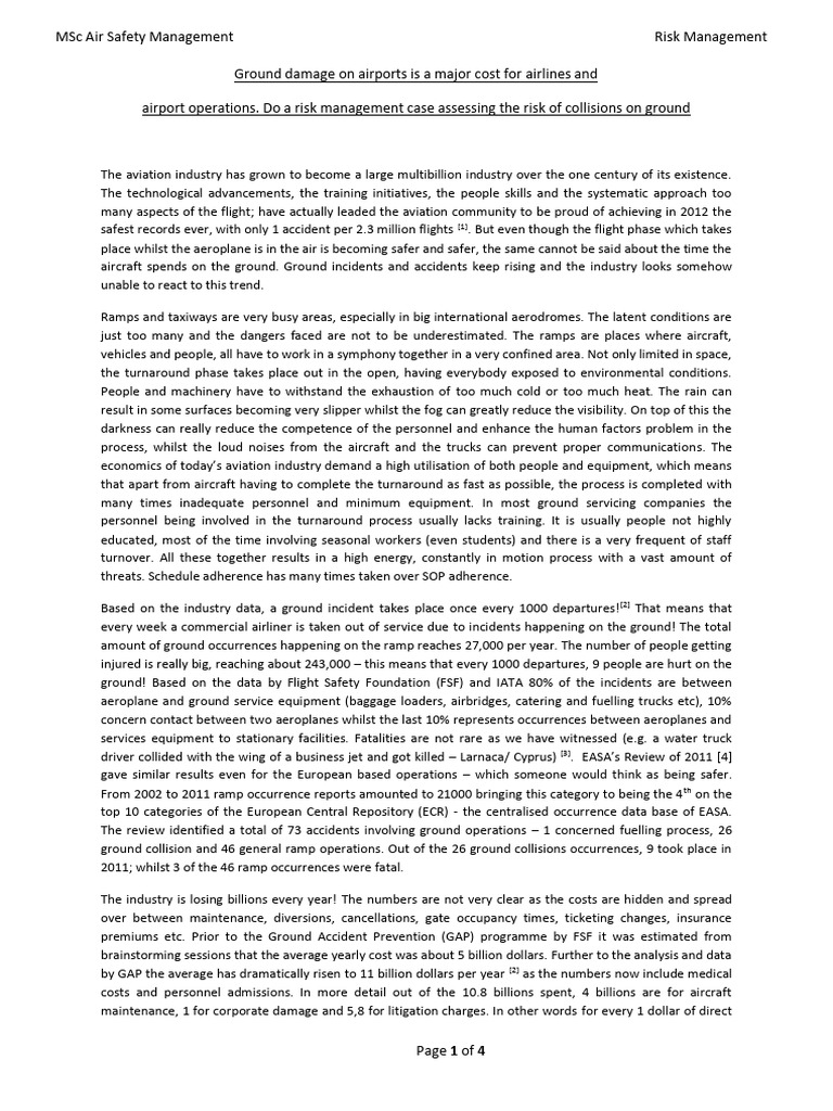 Airport Ground Collision Risks | PDF | Risk | Airport