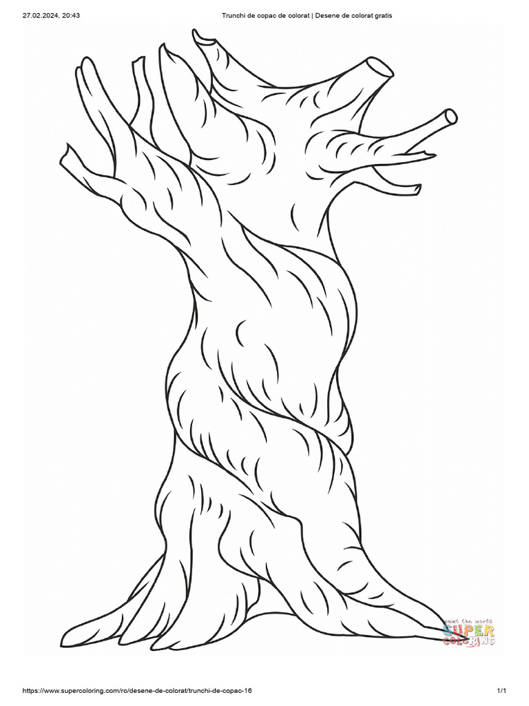 Trunchi de Copac de Colorat - Desene de Colorat Gratis | PDF