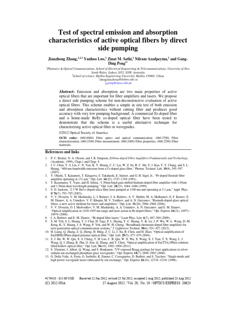Test of Spectral Emission and Absorption Character | PDF