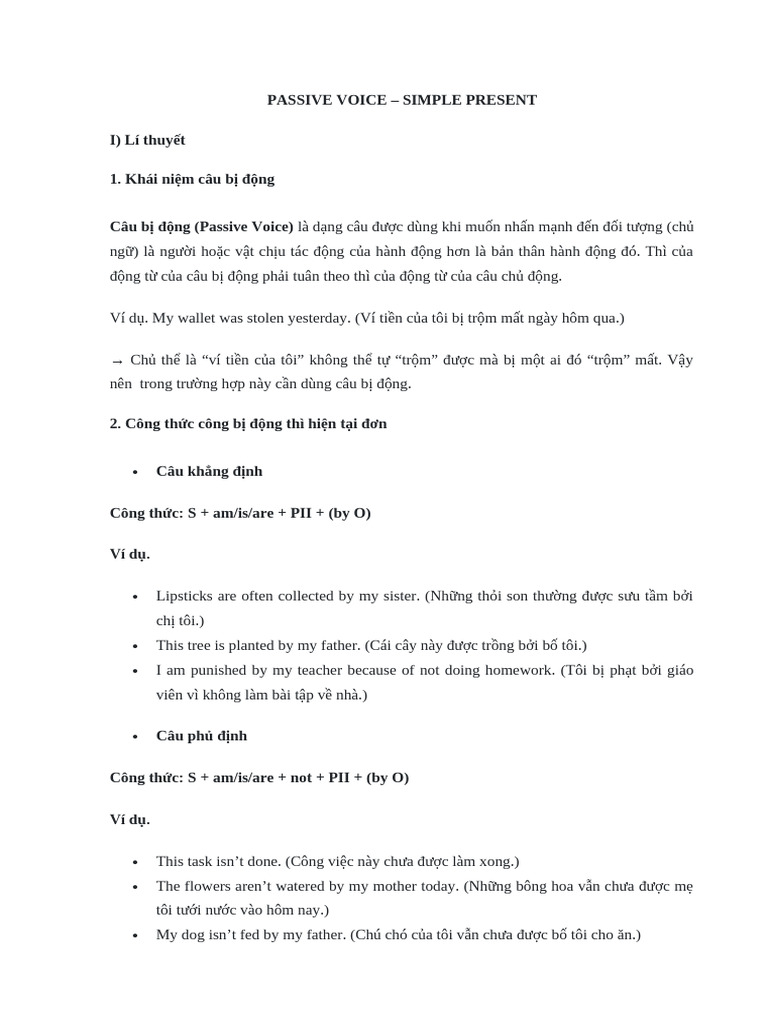 PASSIVE VOICE-SIMPLE PRESENT | PDF