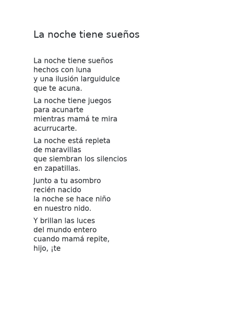 La Noche Tiene Sueños | PDF