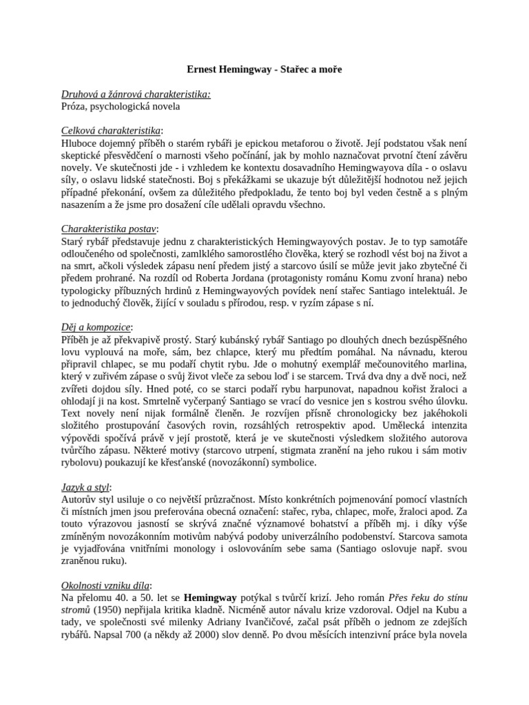 Hemingway - Starec A More | PDF