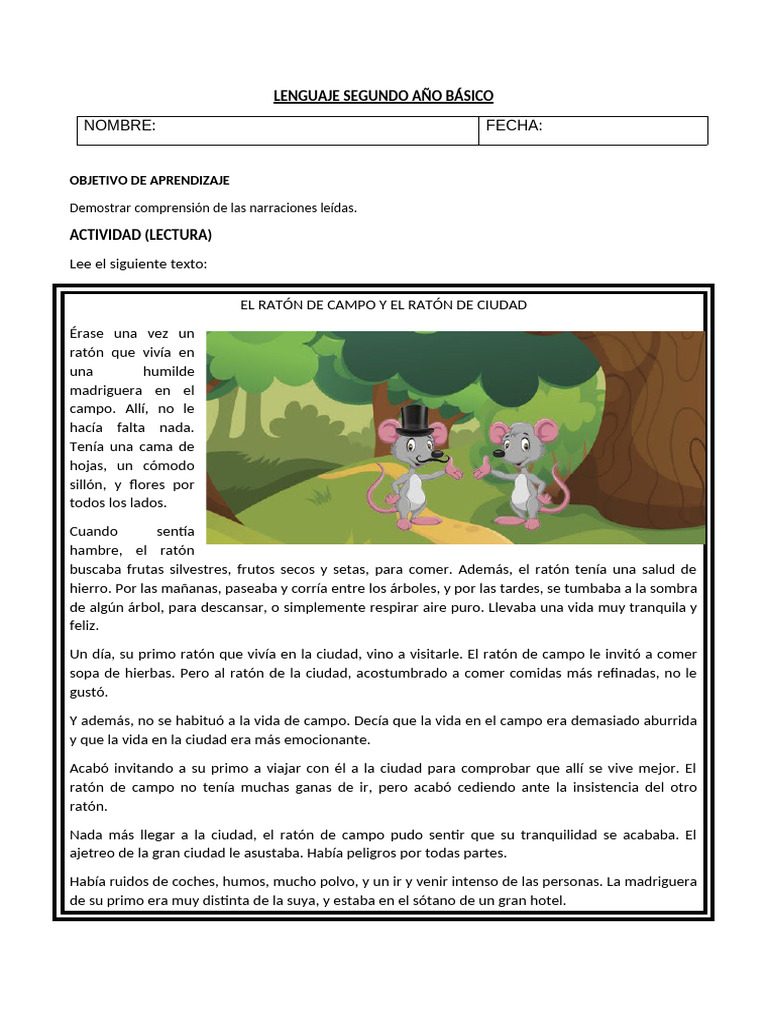 Guia Lenguaje Segundo Basico 2 | PDF