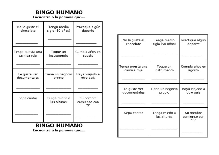 Bingo Humano | PDF