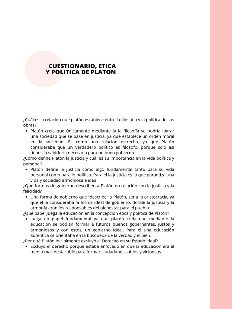 La Etica de Platon | PDF