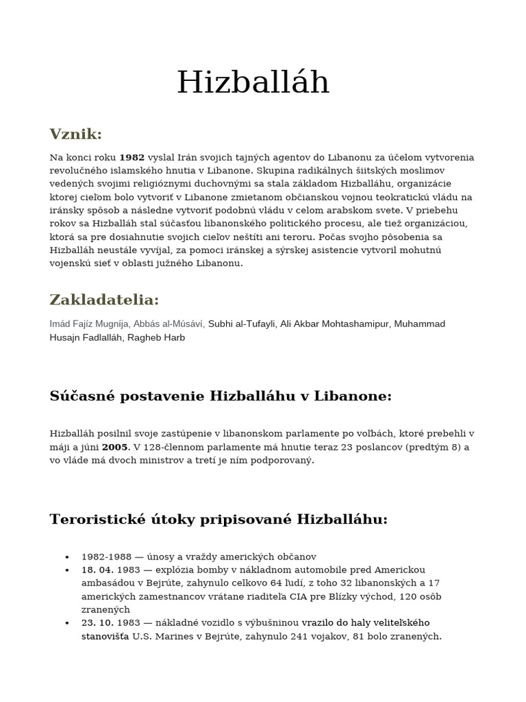 Hizballah | PDF
