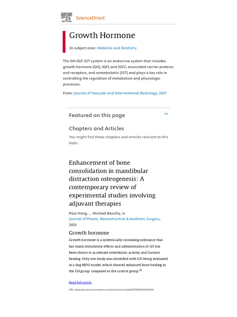 Growth Hormone - An Overview - ScienceDirect Topics | PDF