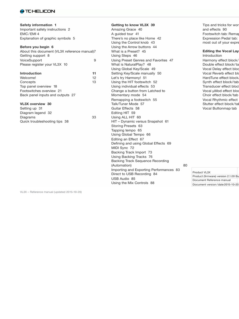 User Manual TC Helicon VoiceLive 3 Extreme (English - 202 Pages) | PDF