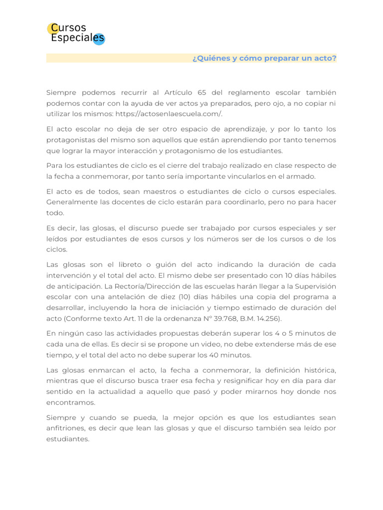 Ideas para Preparar Un Acto | PDF