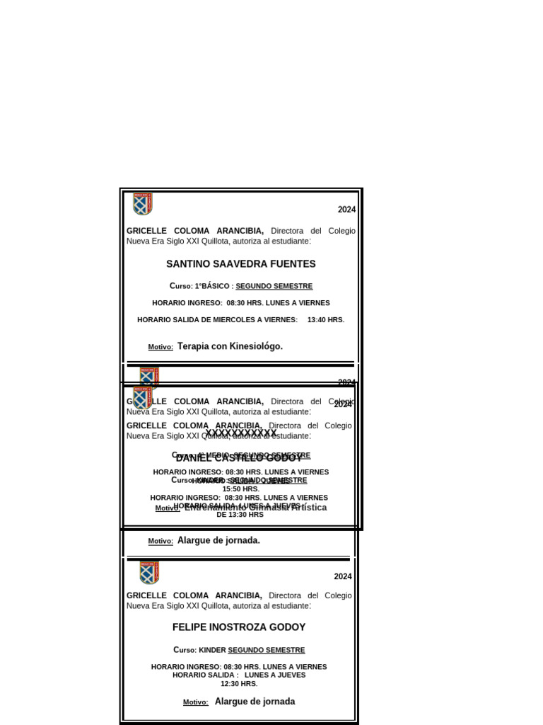 Formato Pase Permanente 2024 | PDF