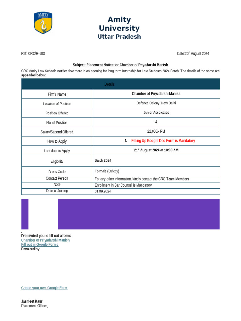 Notice No 103 For Chamber of Priyadarshi Manish | PDF