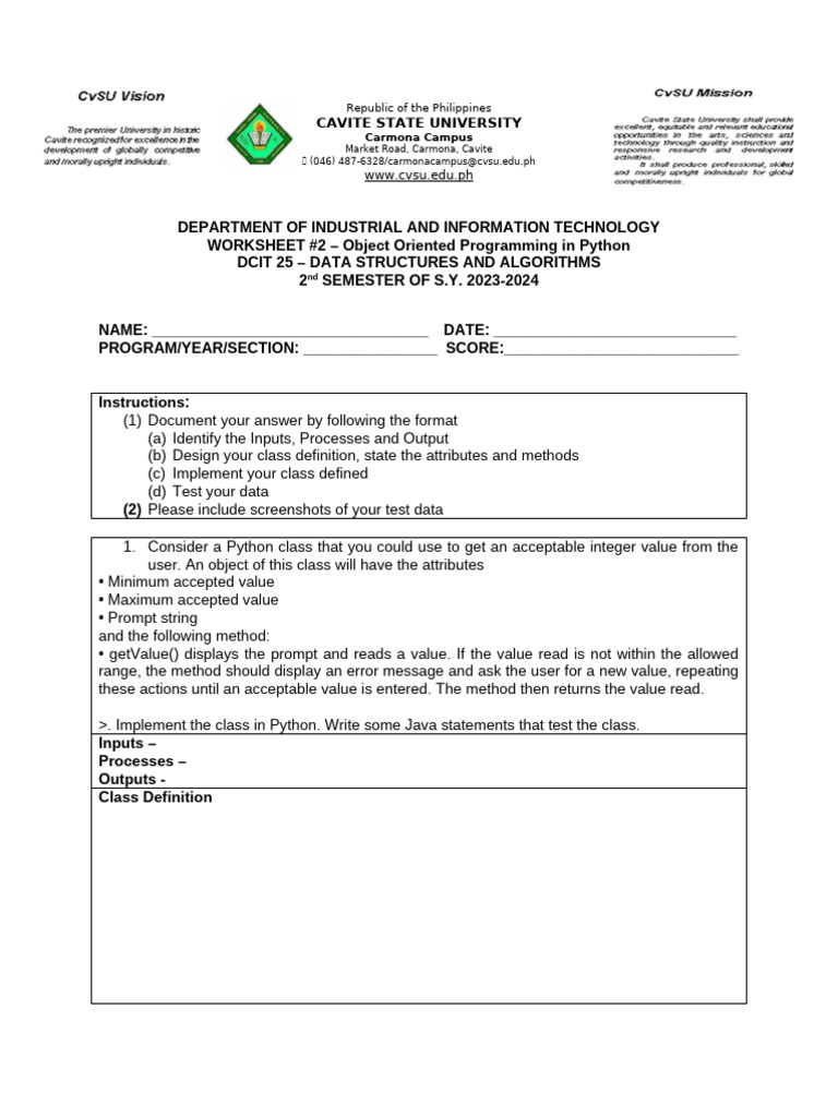 DSA_raw_Worksheet#2 | PDF