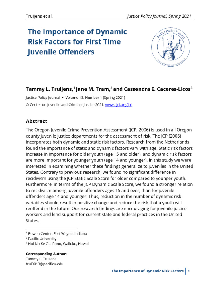 Importance of Dynamic Risk Factors | PDF