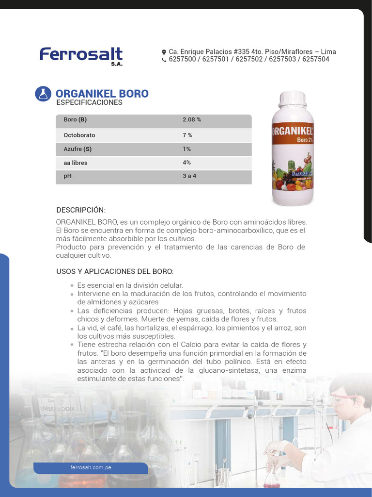 Ficha Tecnica de Organikel Boro | PDF