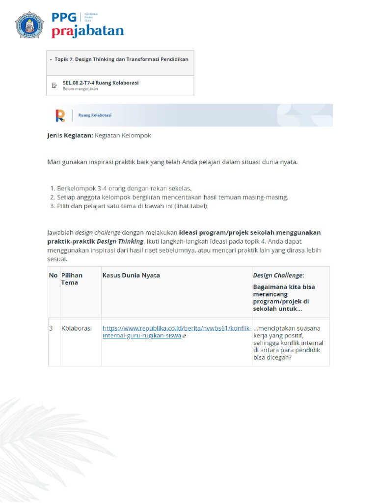 Topik 7 - Ruang Kolaborasi - Design Thinking | PDF