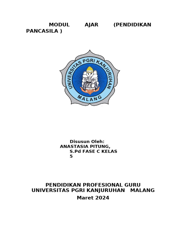 Siklus 3 PPL - Modul Ajar PENDIDIKAN PANCASILA KELAS 5 | PDF