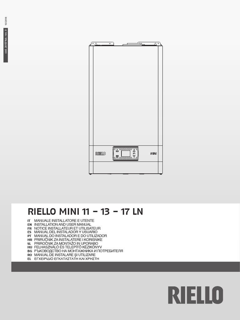RIELLO Manuale Installatore e Utente MINI 11-13-17 LN | PDF