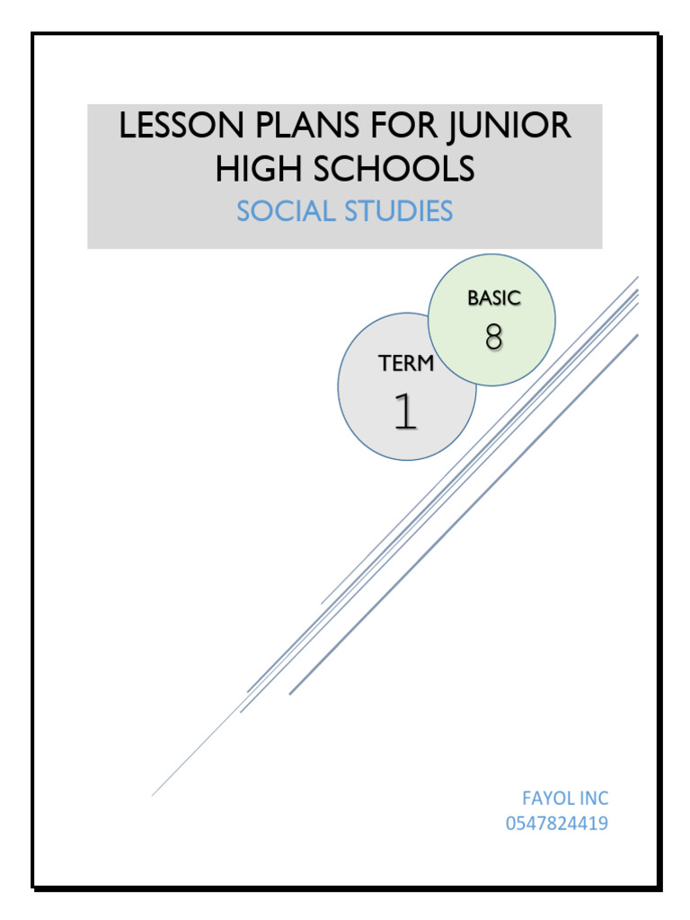 Lesson Plans For Junior High Schools: Social Studies | PDF