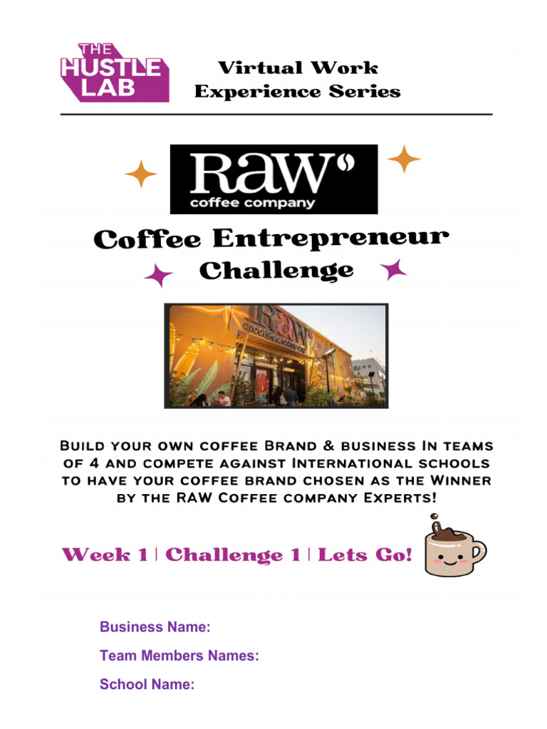 WEEK 1 - RAW COFFEE - Challenge No1 - Learner Activities Workbook | PDF