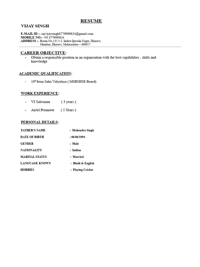 Vijay Resume | PDF