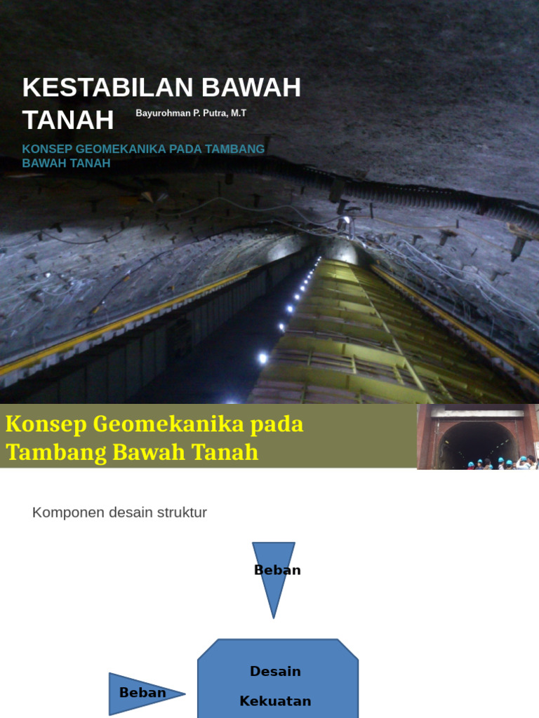 KBT - 01 Konsep Geomekanika Dalam Tambang Bawah Tanah p1 | PDF KBT - 01 Konsep Geomekanika Dalam Tambang Bawah Tanah p1 | PDF