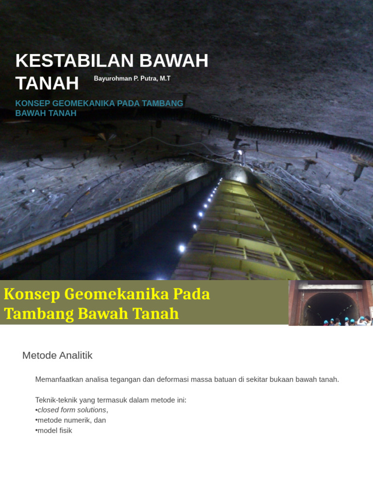 KBT - 02 Konsep Geomekanika Dalam Tambang Bawah Tanah p2 | PDF