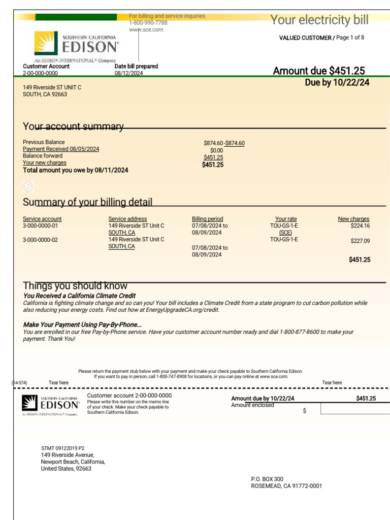 Utility Bill 2024 | PDF