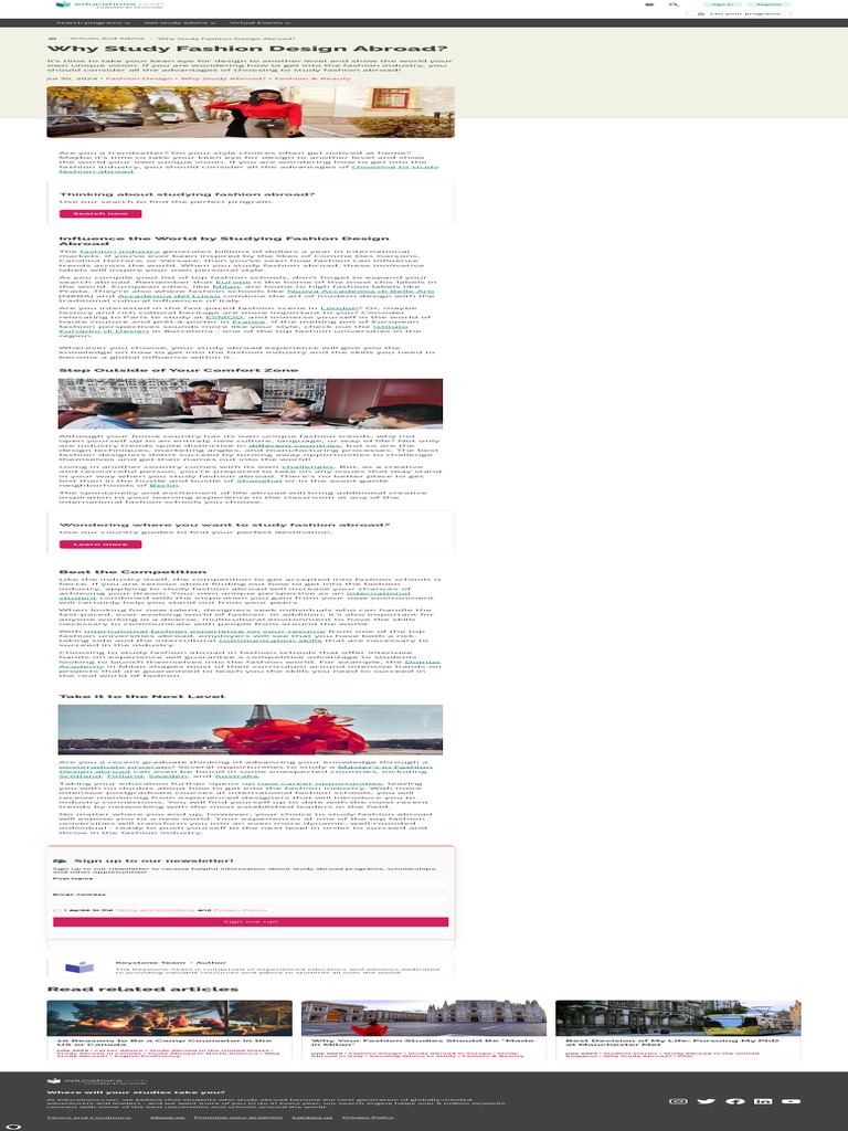 Why Study Fashion Design Abroad? | PDF