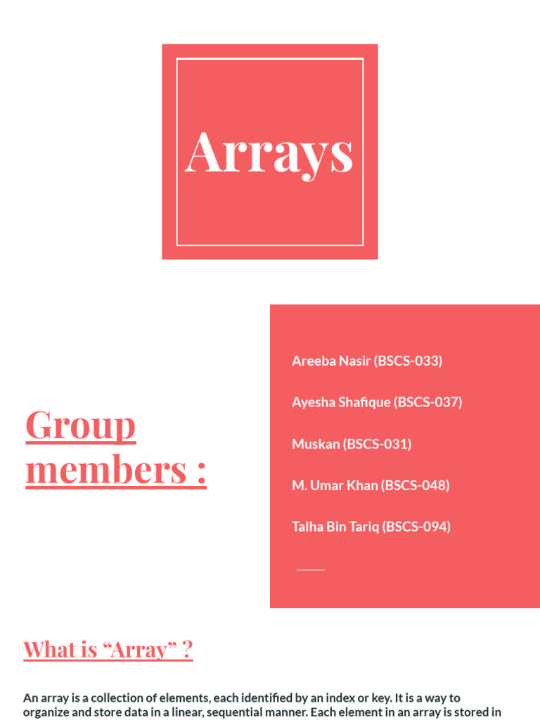 Arrays | PDF