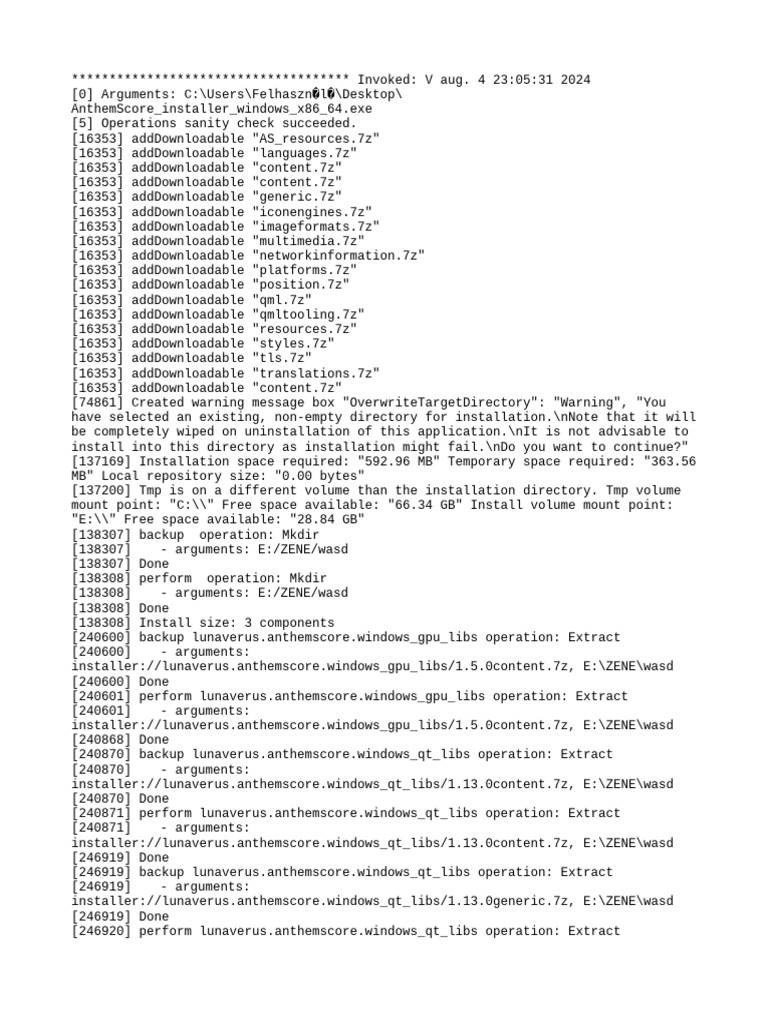 Installation Log | PDF