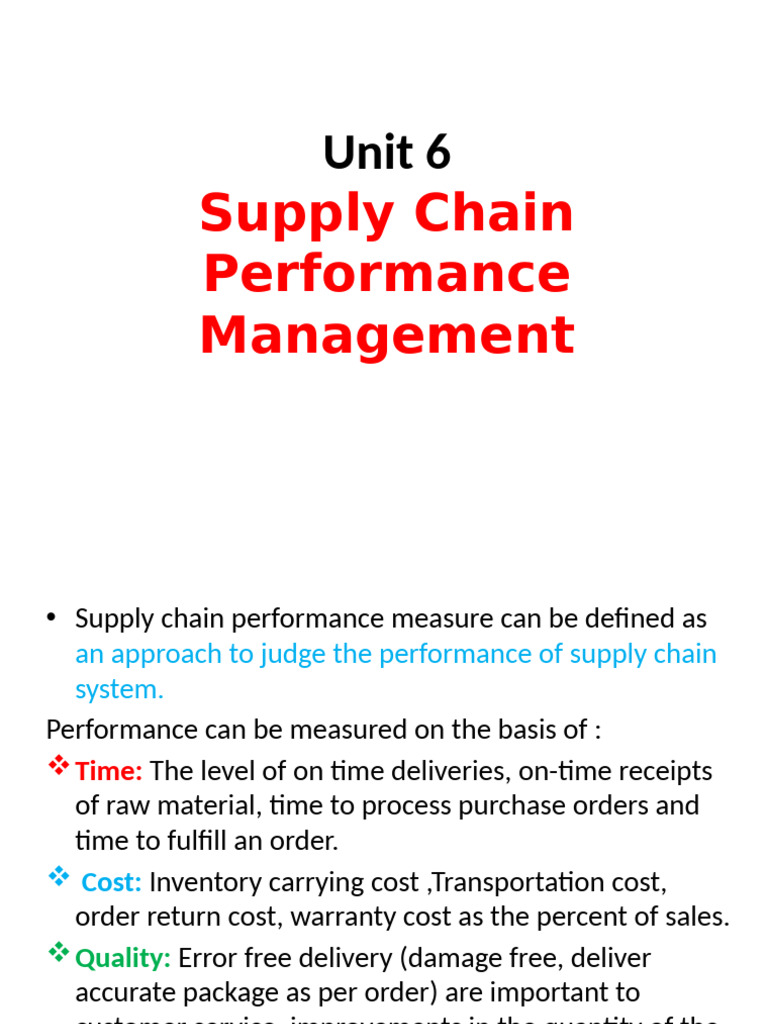 Chapter 6 - SCM Performance Measurement | PDF