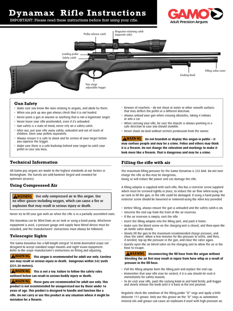 Gamo DynaMax 3-9x50 RGB Dot Scope Combo Manual | PDF