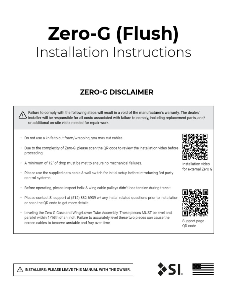Zero-G Flush Installation Instructions | PDF