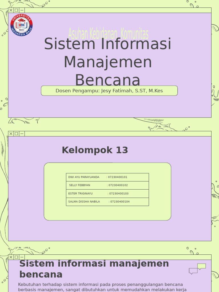 Kel_13 Sistem Informasi Manajemen Bencana_askeb Komunitas | PDF
