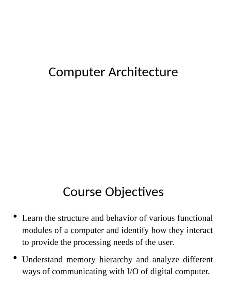 Computer Architecture | PDF