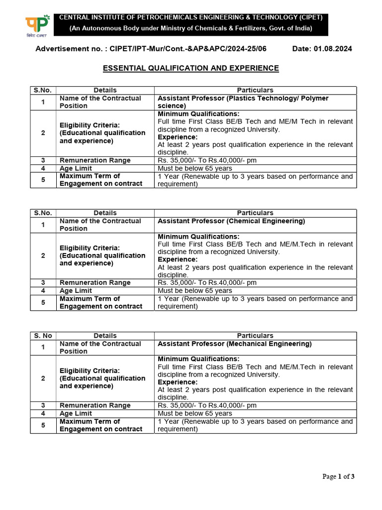 Essential Qualifications | PDF