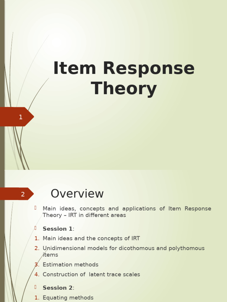 Item Response Theory | PDF