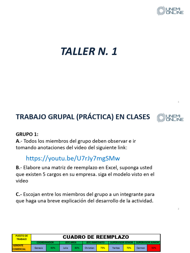 TALLER 1 - Reclutamiento 4to C6 (Resolución de 6 Casos) | PDF