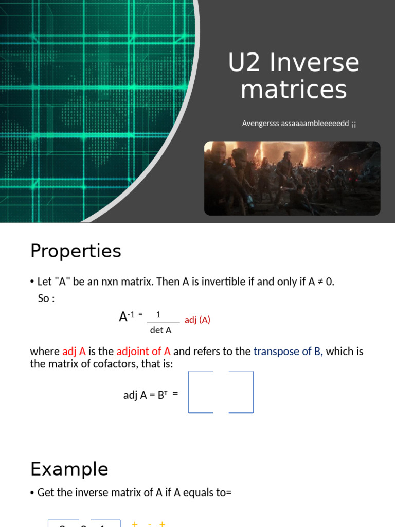 U2 Inverse Matrices | PDF