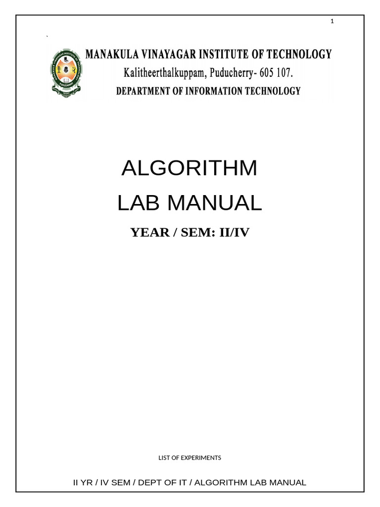 Daa Lab Manual-Edited | PDF