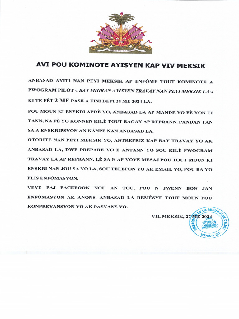 Note 27 Me Pou Program Travay La | PDF