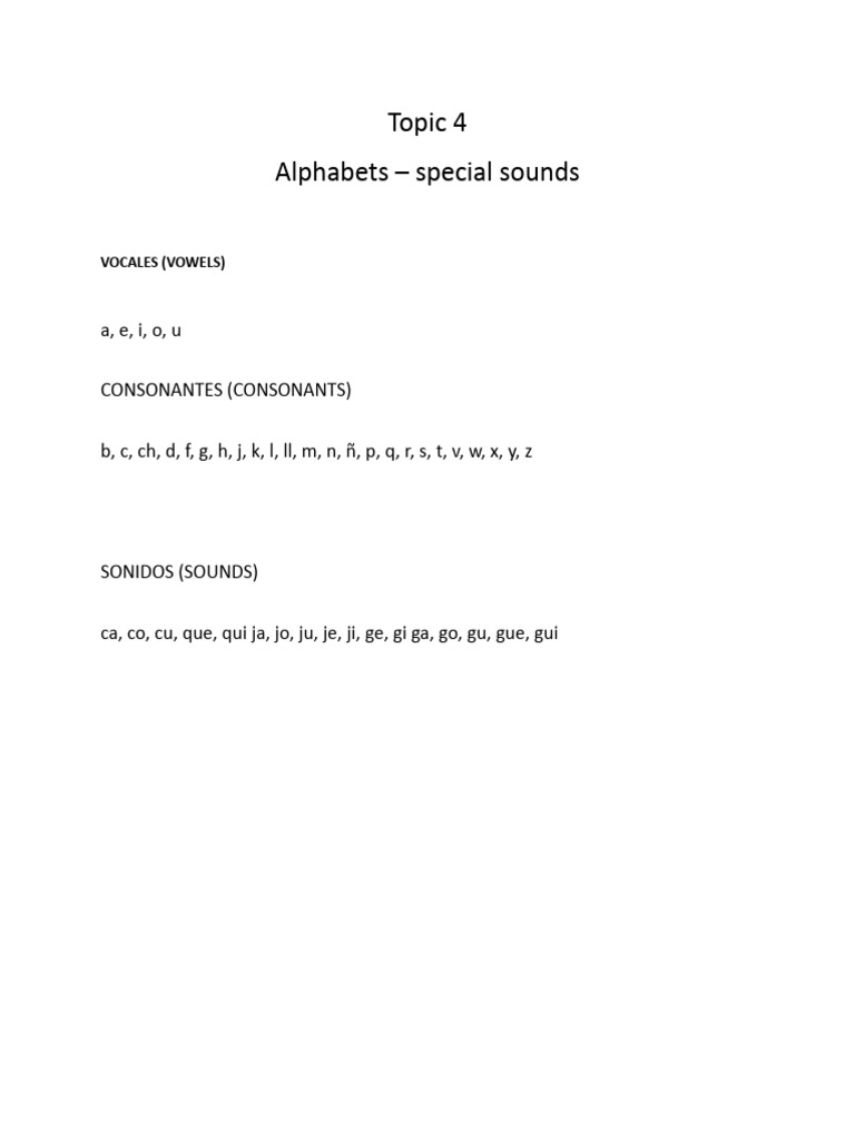 Topic 4 Alphabets - Special Sounds: A, E, I, O, U | PDF