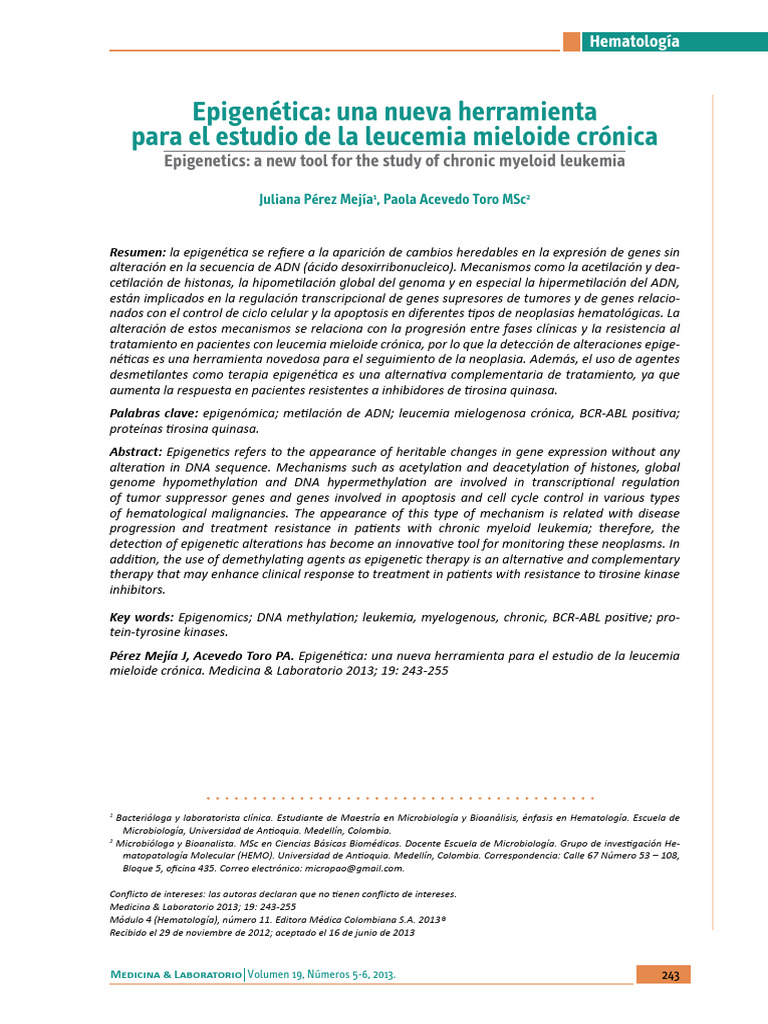 Epigenetica en LMC | PDF