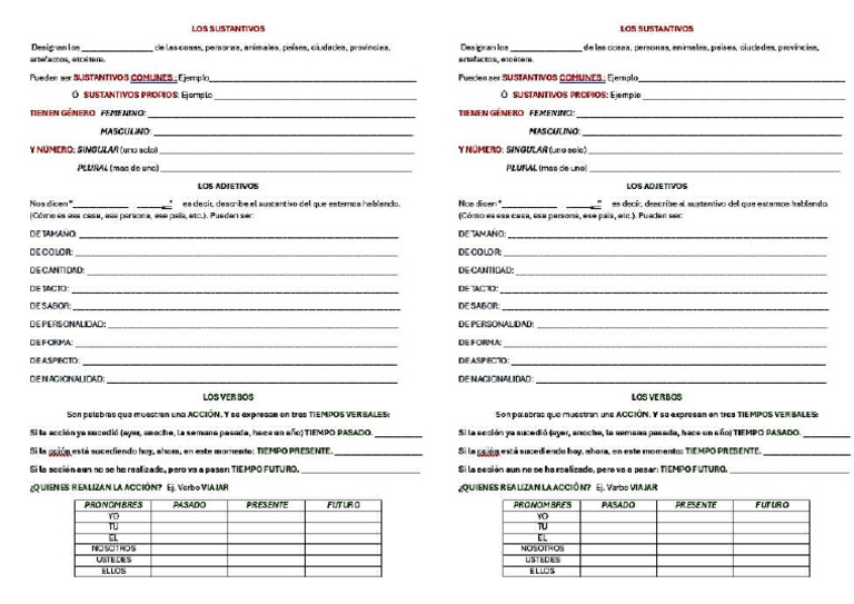 Ejer Sust Adj y Verb | PDF